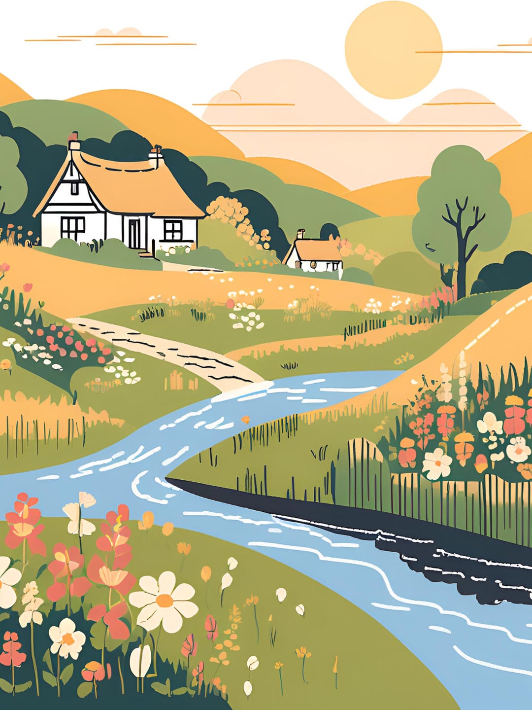 Charming Cottagecore Art Print for Cozy Spaces - Etsy