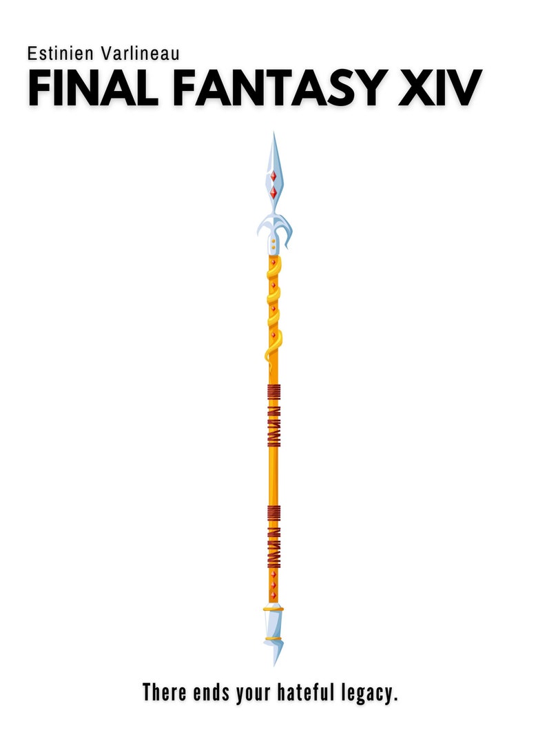 Estinien Fan Art Poster | Final Fantasy XIV Minimalist Artwork - Etsy