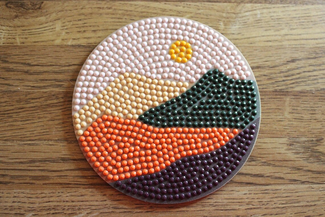 Santa Fe Desert Theme Diamond Art Drink Coaster Set | Set of 4 Coasters ...