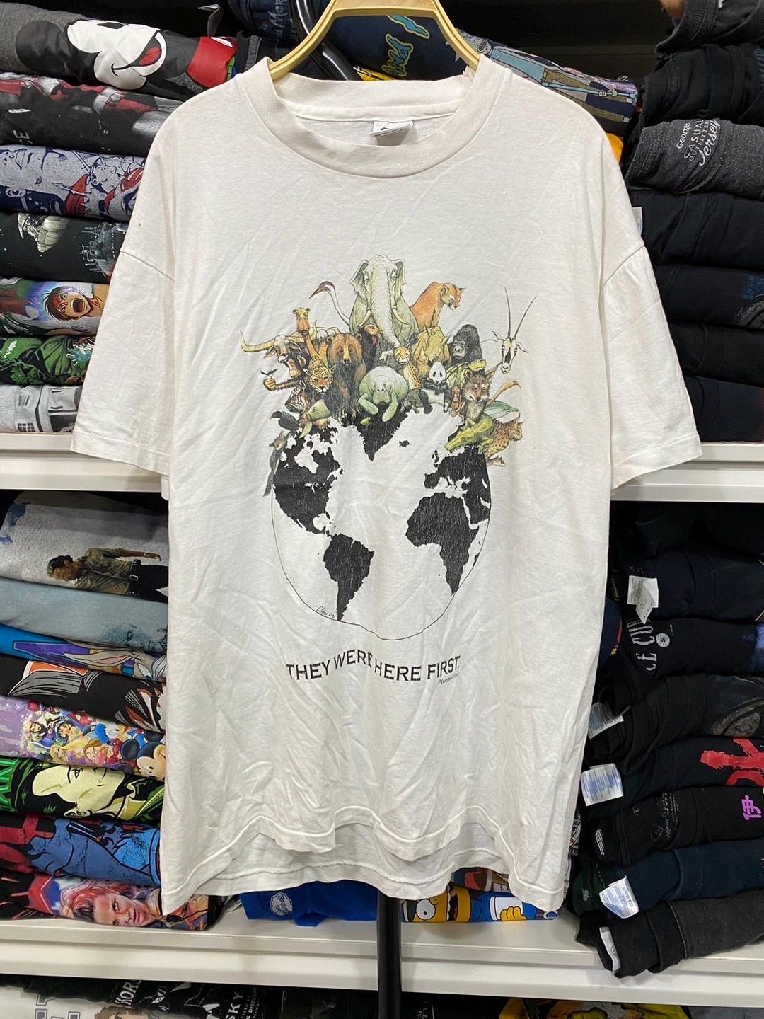 Vintage 90s Human-i-tees They Were Here First T Shirt Size L - Etsy