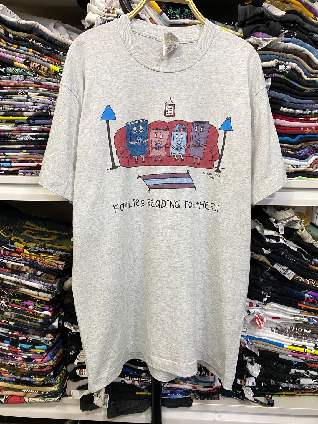 Vintage 90s Families Reading Together T Shirt Size L - Etsy