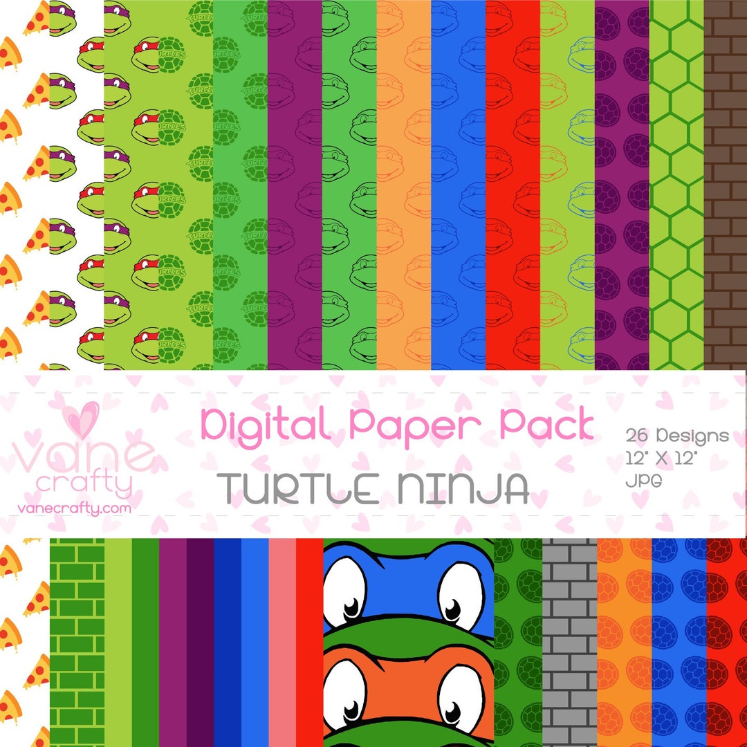 Ninja Turtle, Digital Paper Ninja Turtle, Turtle Clipart, Ninja ...