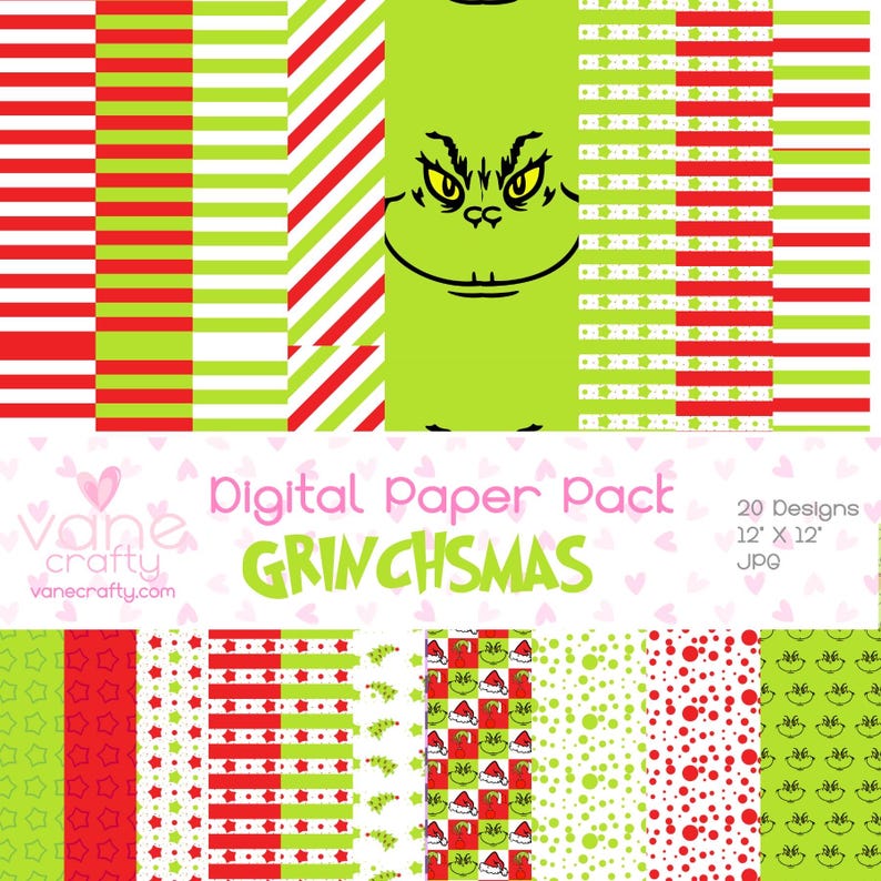 Grinch Digital Papel, Grinch Clipart, Grinch Christmas , Grinch ...