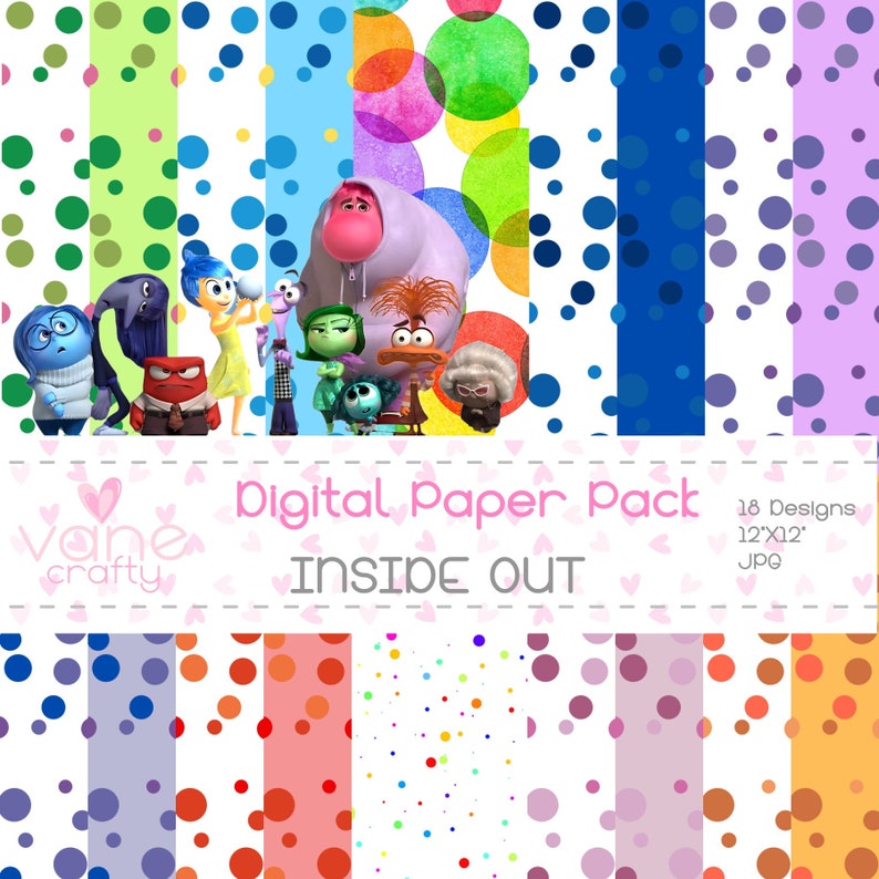 Inside Out 2 PNG, paquete Inside Out, PAPEL DIGITAL Inside Out, Ira ...
