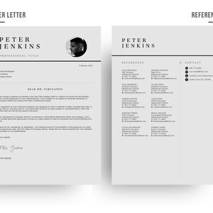 Cover Letter & Resume Template With Photo | Professional Design for ...
