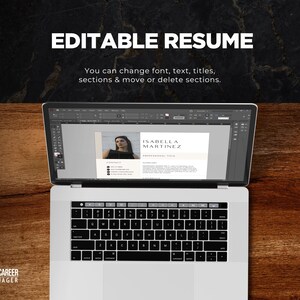 Editable Professional Resume Template With Photo | Word, Google Docs ...