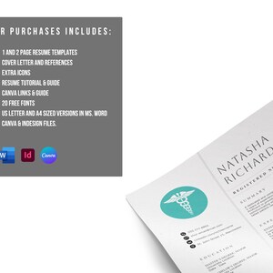 Modern Nurse Resume Template | Indesign, Word, Canva | Editable ...
