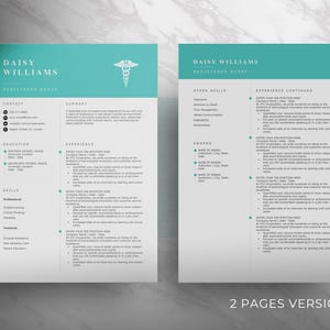 Editable Nurse Resume Template | Indesign, Word, Google Docs, Canva ...
