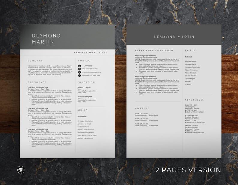 Editable Executive Resume Template | Word, Canva, Google Docs, Indesign | Professional Resume ...