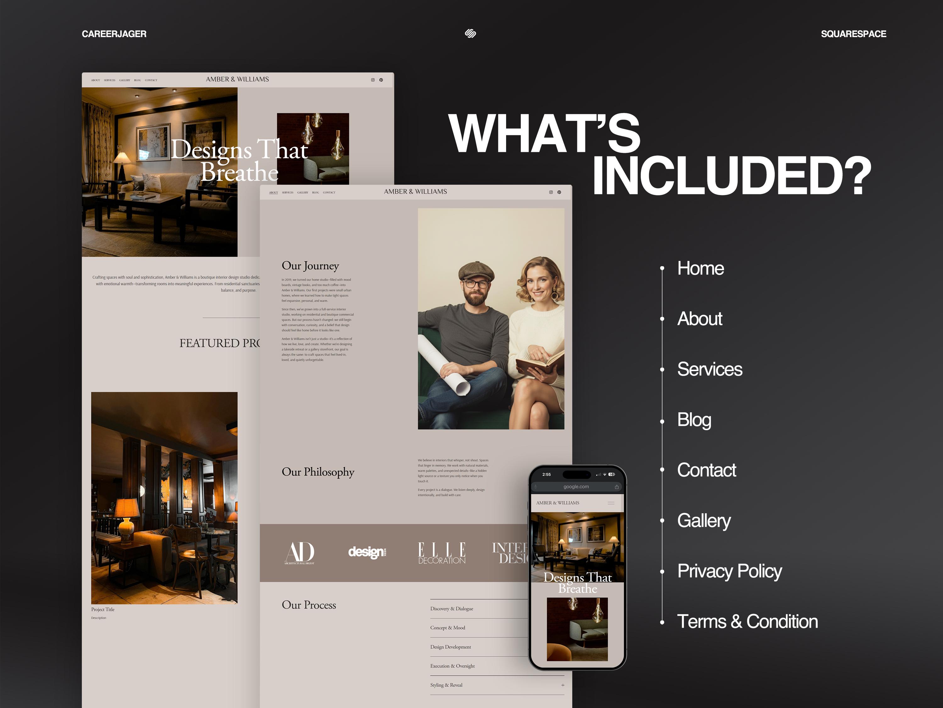 Modern Squarespace 7.1 Website Template for Architects, Interior ...