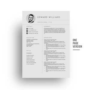Professional Resume Template With Photo for Word, Google Docs, Canva ...