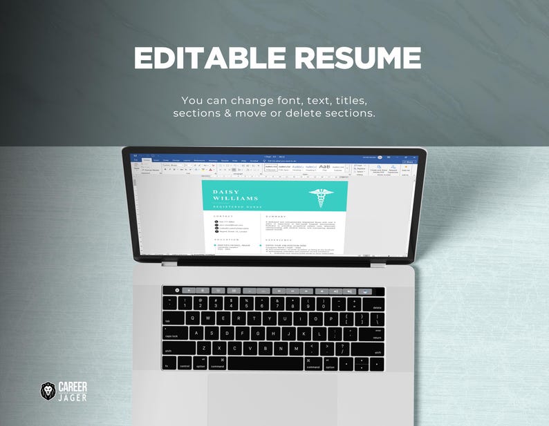 Editable Nurse Resume Template | Indesign, Word, Google Docs, Canva ...