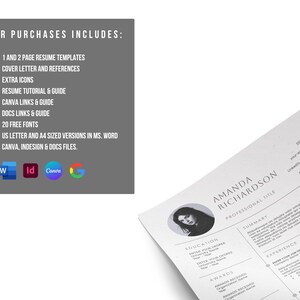 Professional Resume Template With Photo for Word, Google Docs, Canva ...