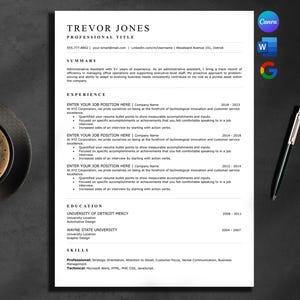 ATS Resume Template for Word Canva Professional Resume Template ATS ...