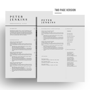 Cover Letter & Resume Template With Photo | Professional Design for ...