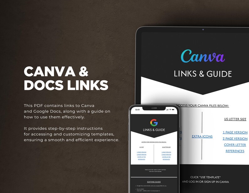 Editable Professional Resume Template for Word, Google Docs, Canva ...
