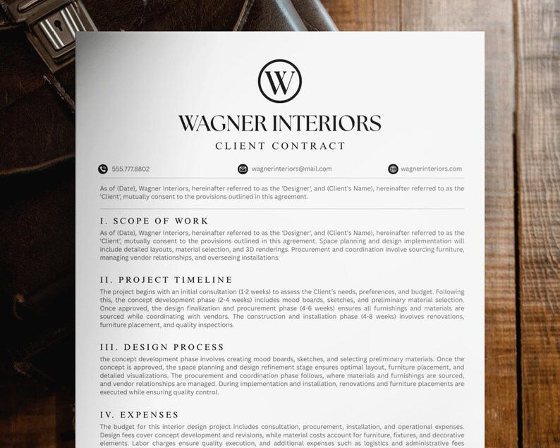 Interior Design Client Agreement | Professional Services Contract ...