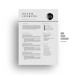 Cover Letter & Resume Template With Photo | Professional Design for ...
