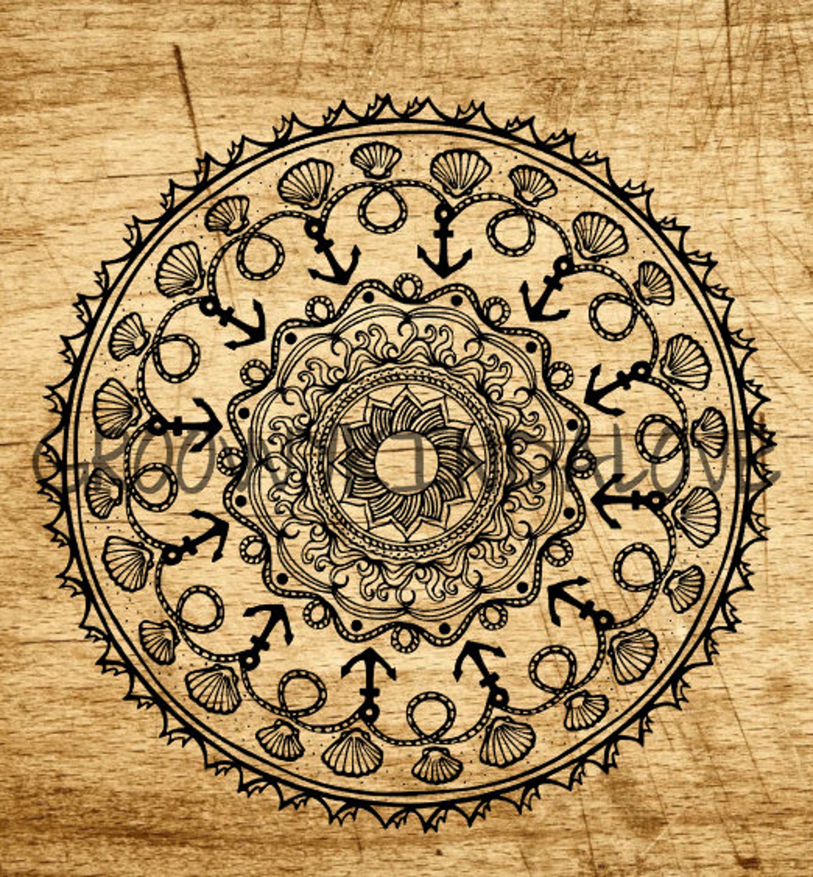 Mandala Beach Sea Anchor Instant Download for Electronic Cutters ...