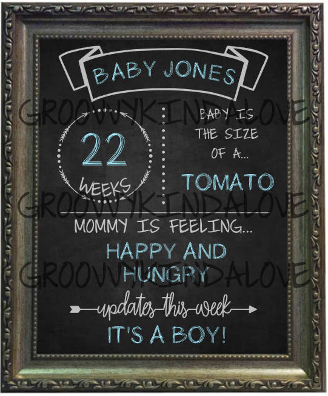 Pregnancy Stats Chalkboard Design Elements Instant Download for ...