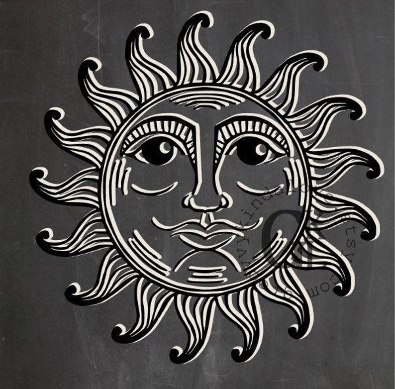 Sun Design Instant Download for Electronic Cutters Silhouette Cricut ...