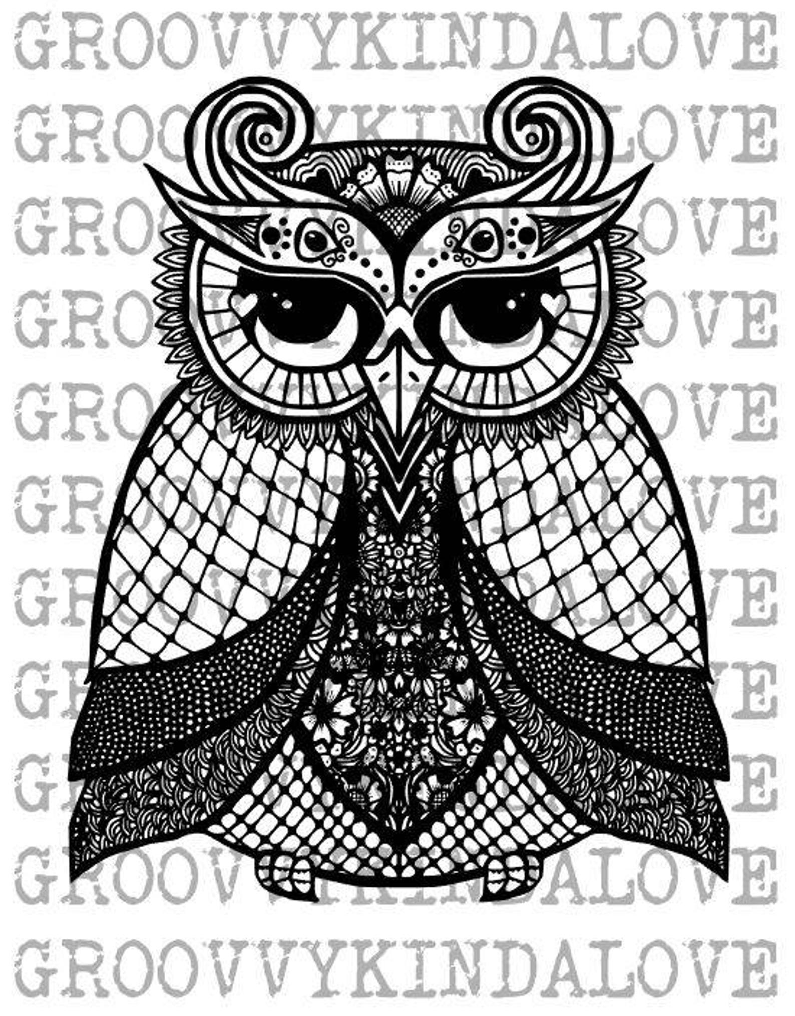 Owl Design Instant Download for Electronic Cutters Silhouette Cricut ...
