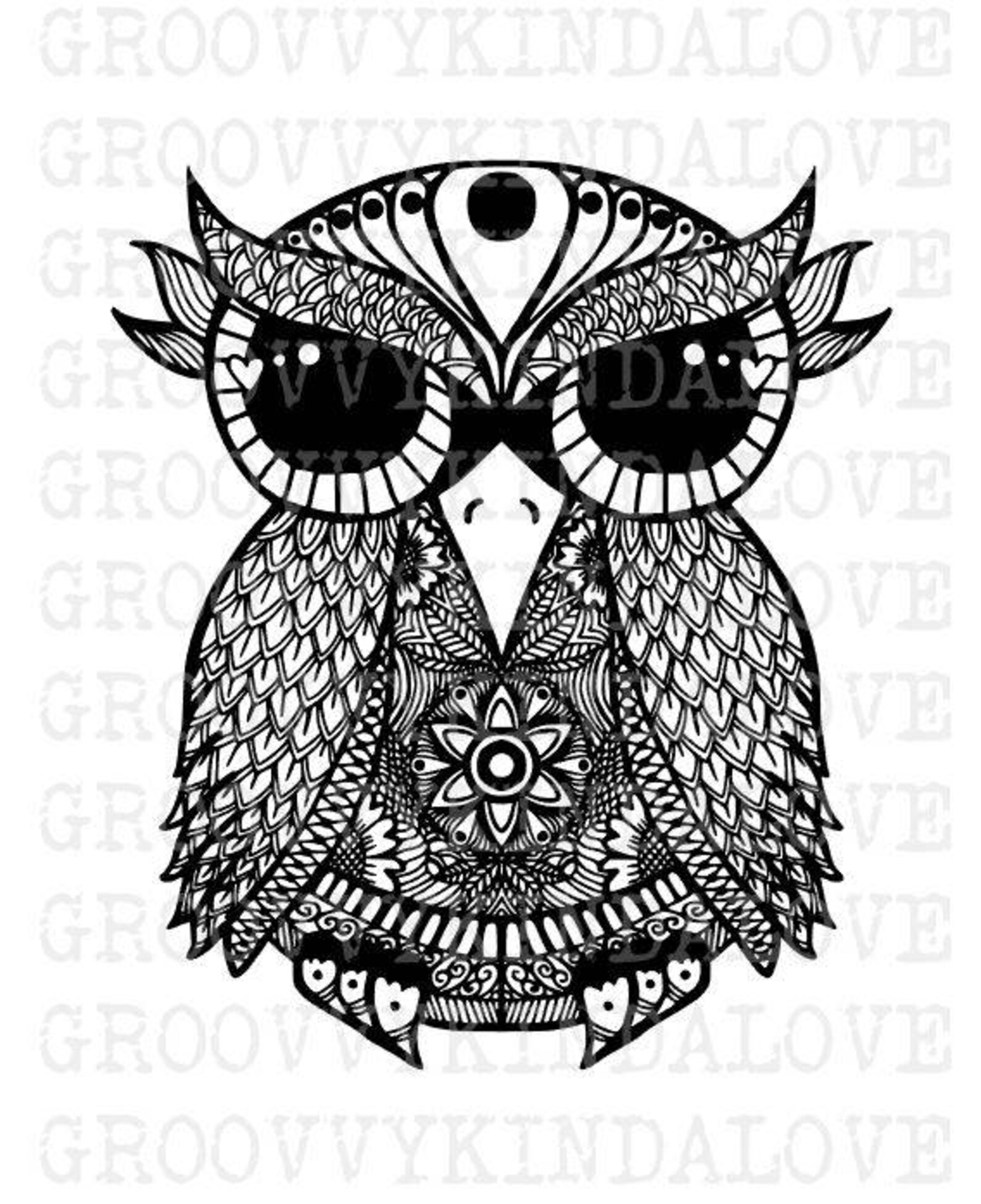 Owl Design Instant Download for Electronic Cutters Silhouette Cricut ...