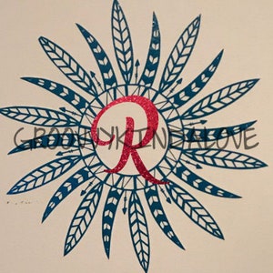 Feather Monogram Instant Download for Electronic Cutters Silhouette ...