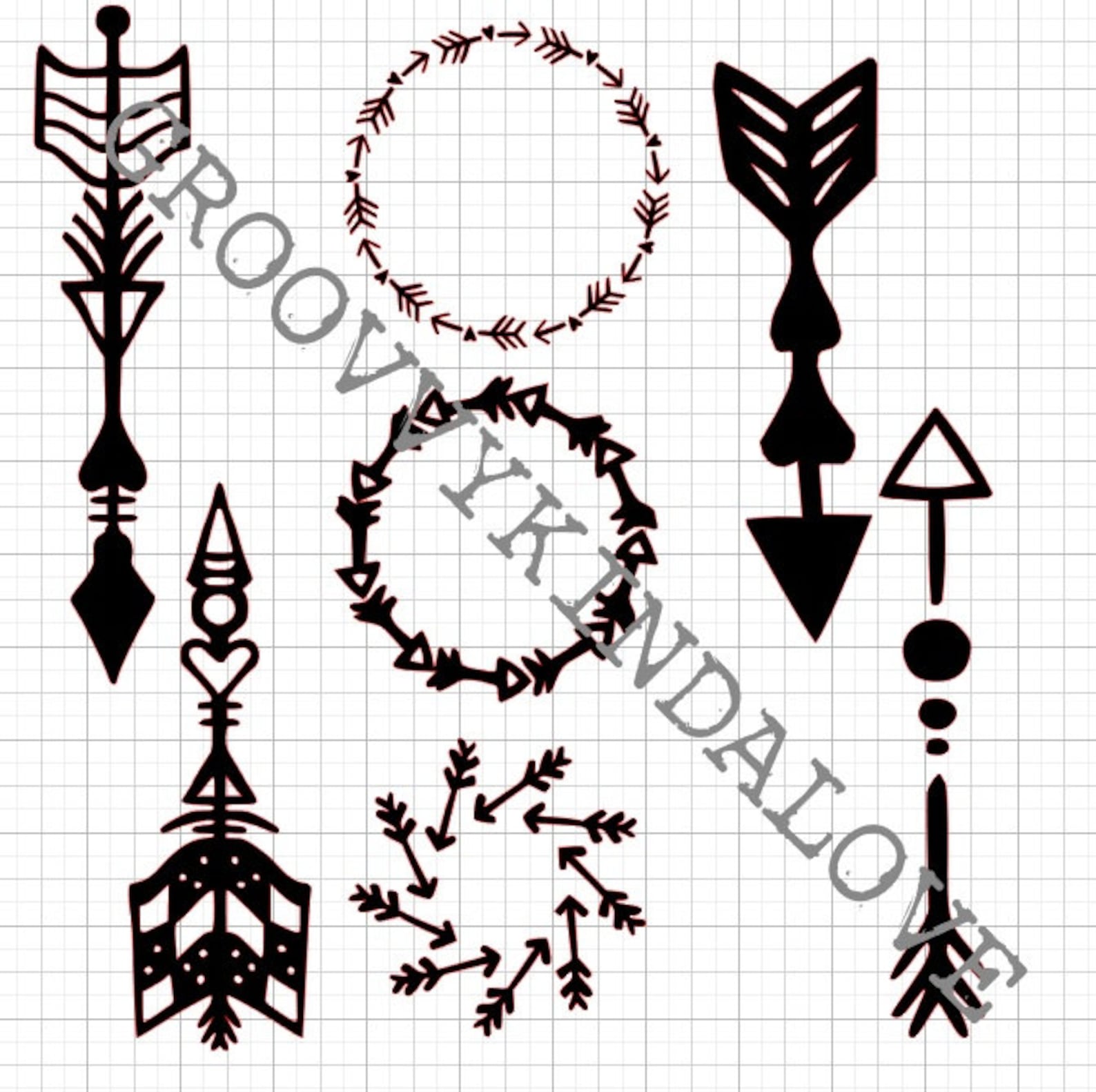 Arrow Monogram and Design Elements Instant Download for Silhouette ...