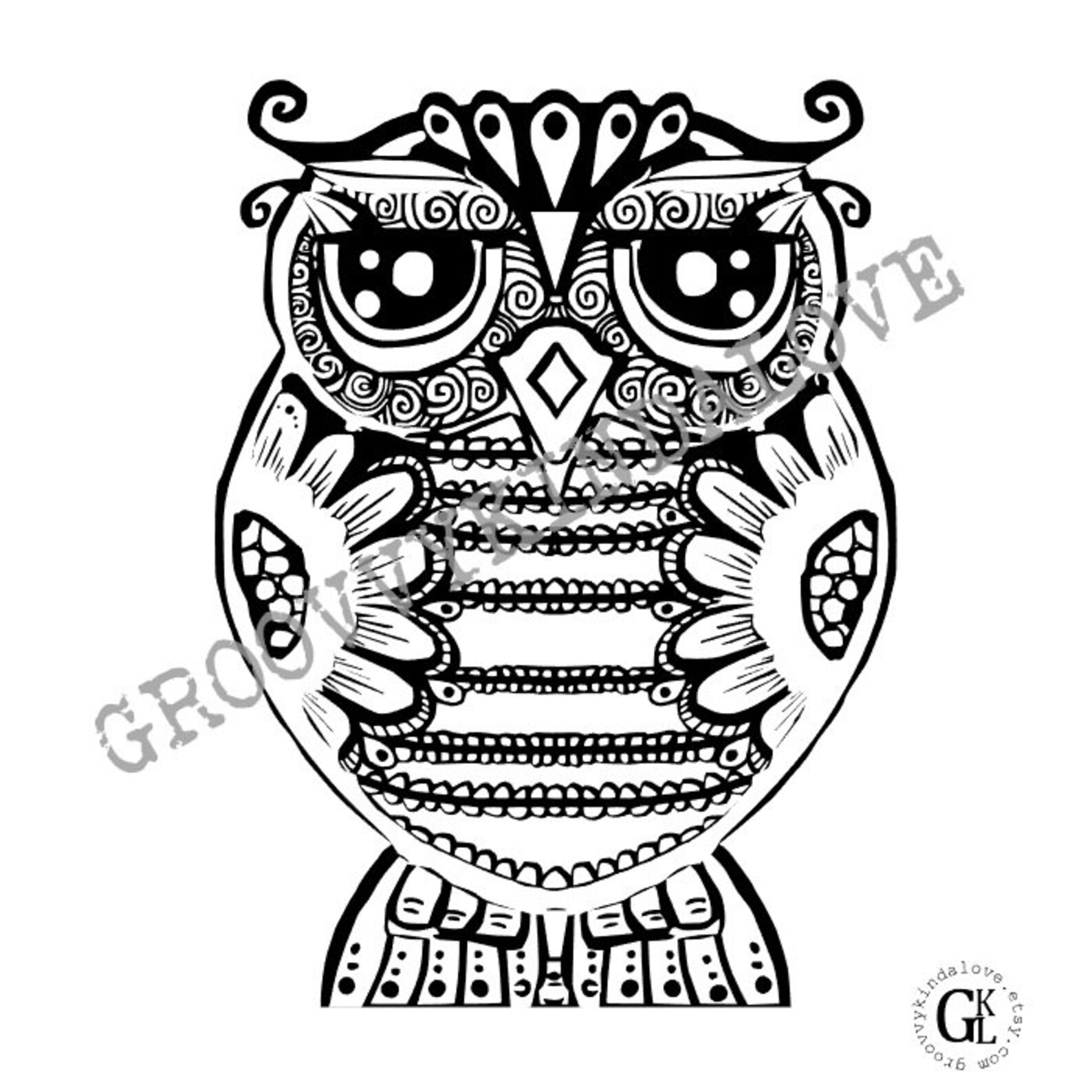 Owl Design Instant Download for Electronic Cutters Silhouette Cricut ...