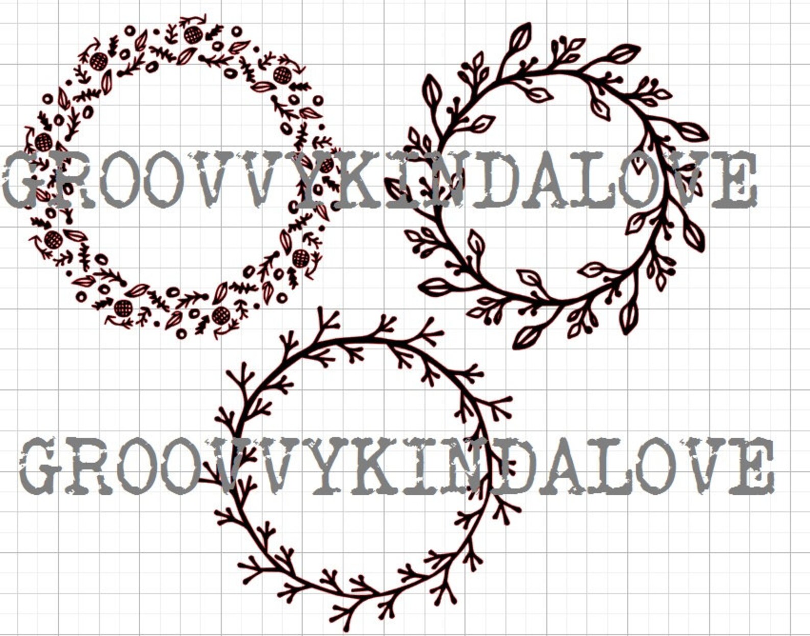 Nature Wreath Monogram Frames Instant Download for Electronic - Etsy