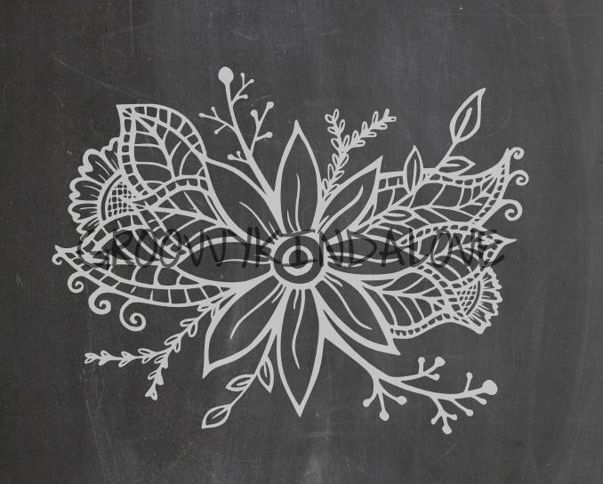 Floral Flower Nature Instant Download for Electronic Cutters Silhouette ...