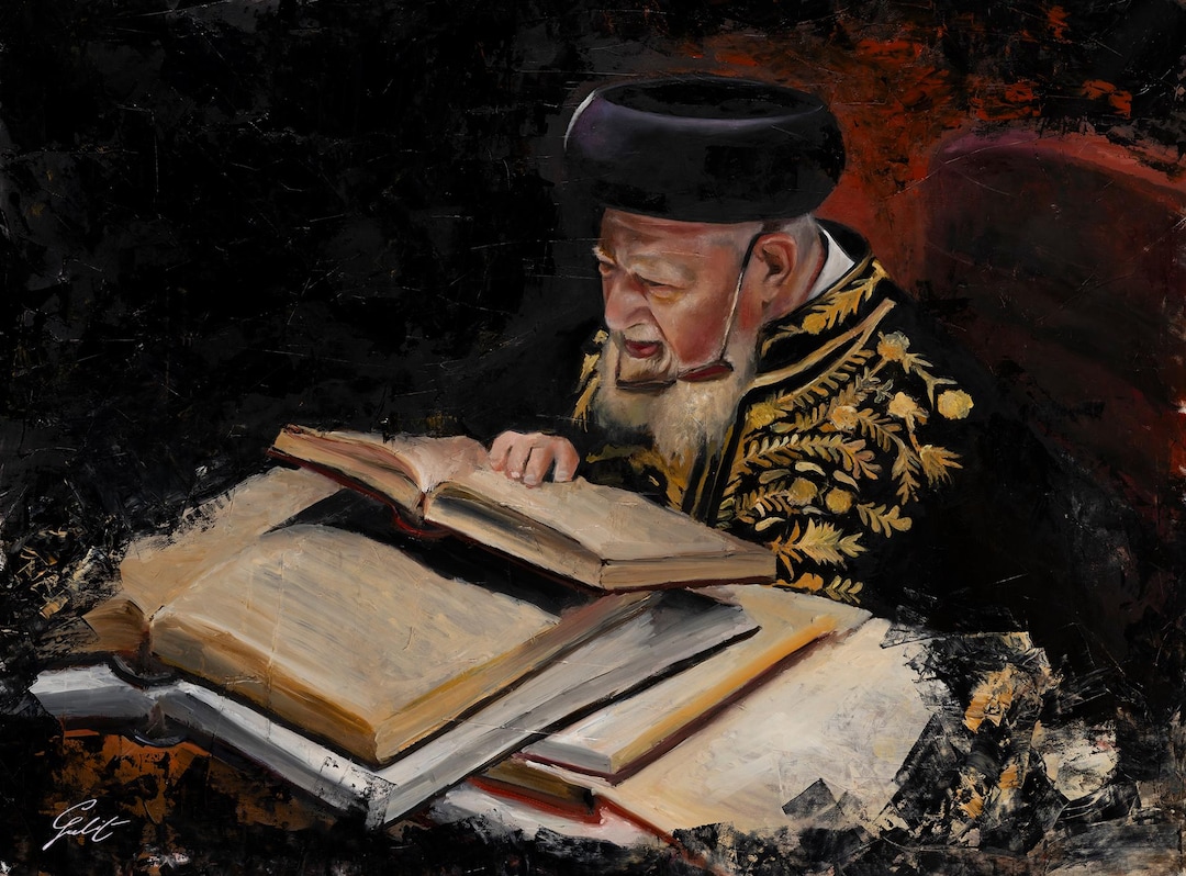 Original Oil Painting of Rabbi Ovadia Yosef - Jewish Art, Sephardic ...