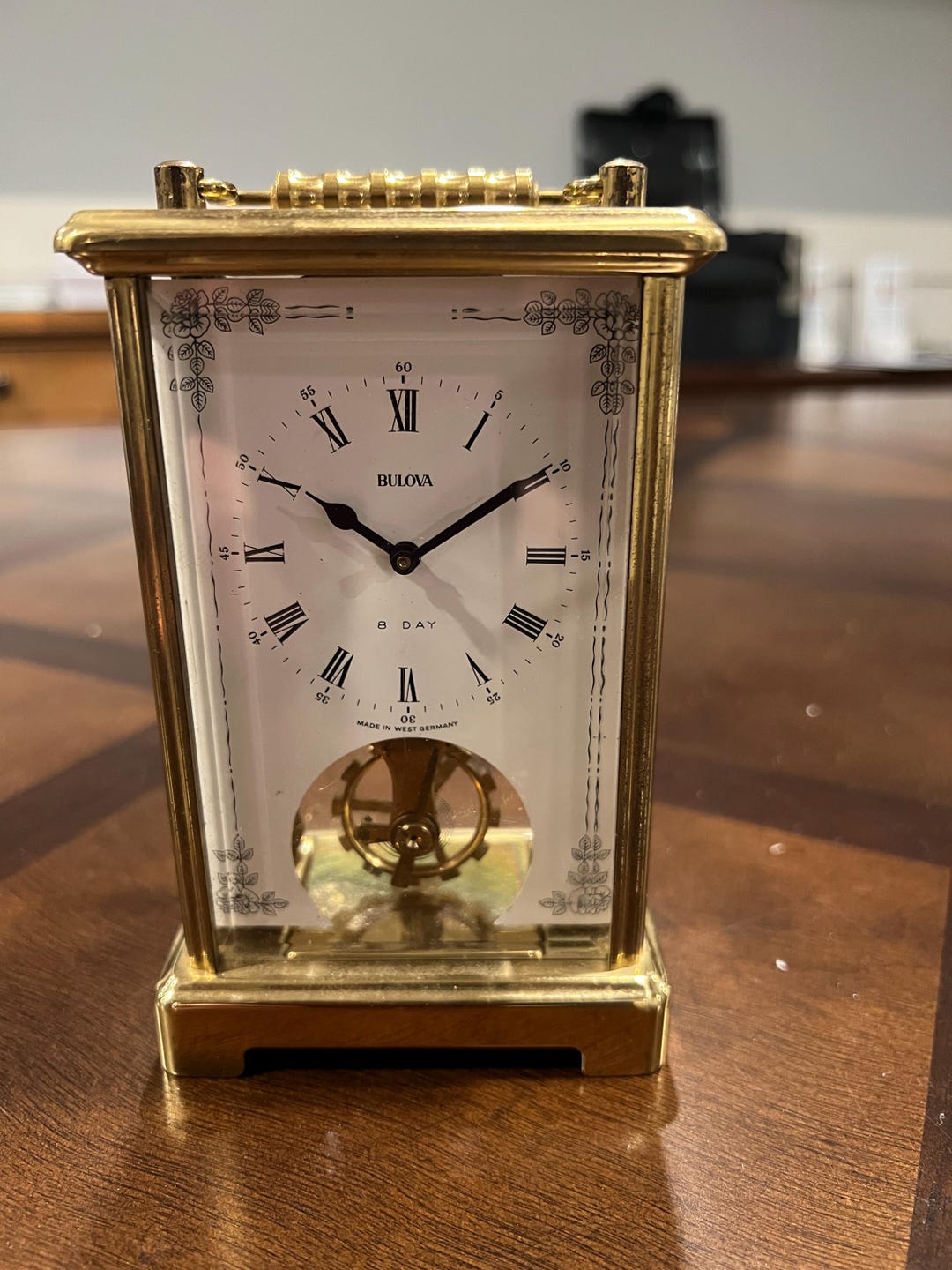 Vintage Bulova 8-day Carriage Clock With Beveled Glass and Visible ...