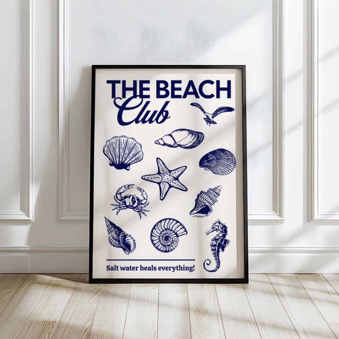 The Beach Club | Salt Water Heals Everything | Digital Printable Wall ...