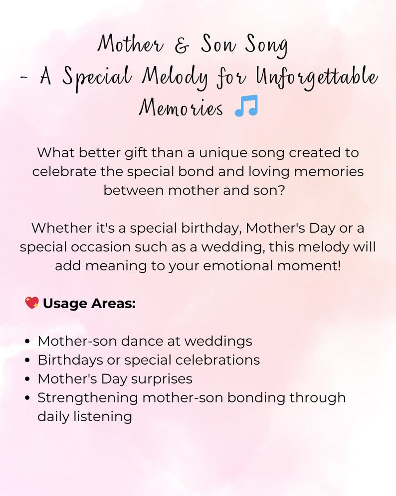 Personalized Mom&son Dance Song, Custom Wedding Music, Mother's Day ...