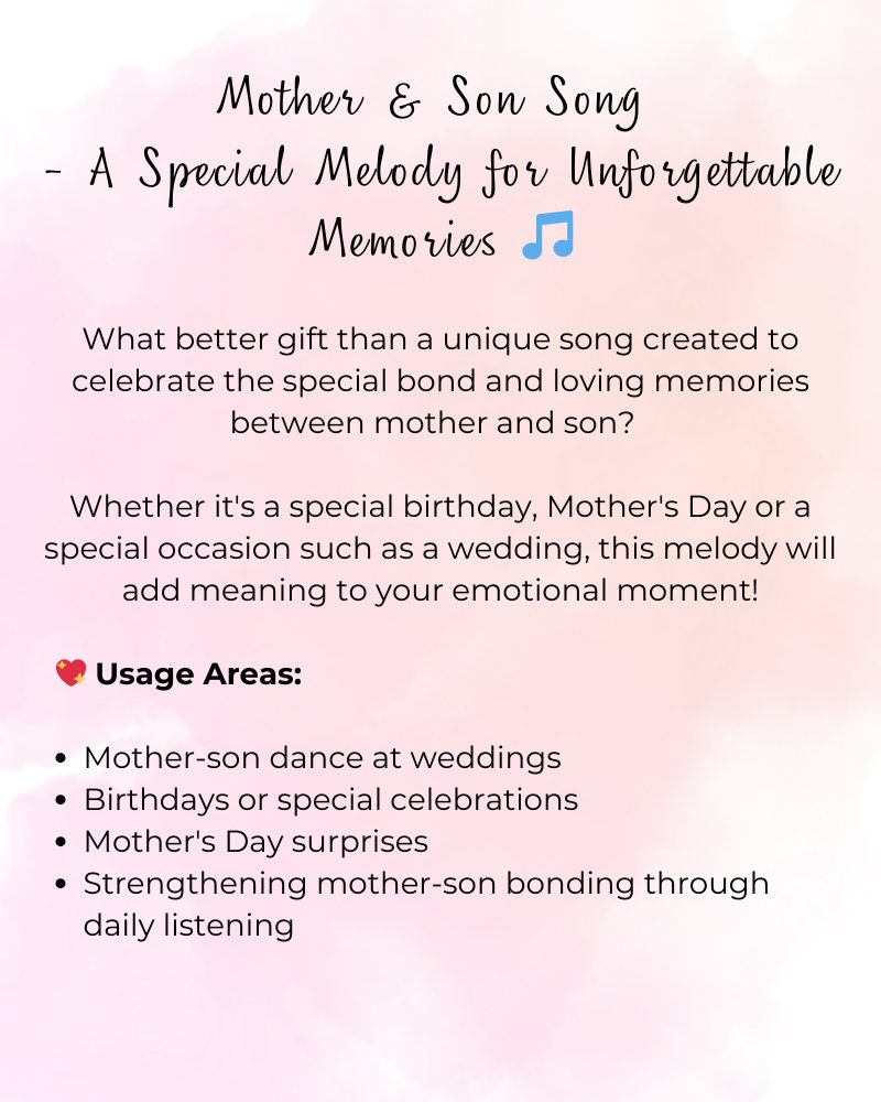 Personalized Mom&son Dance Song, Custom Wedding Music, Mother's Day ...