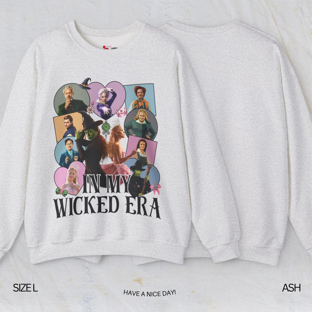 Wicked Era Unisex Sweater, Gildan 18500, Wicked Movie Lover Sweatshirt ...