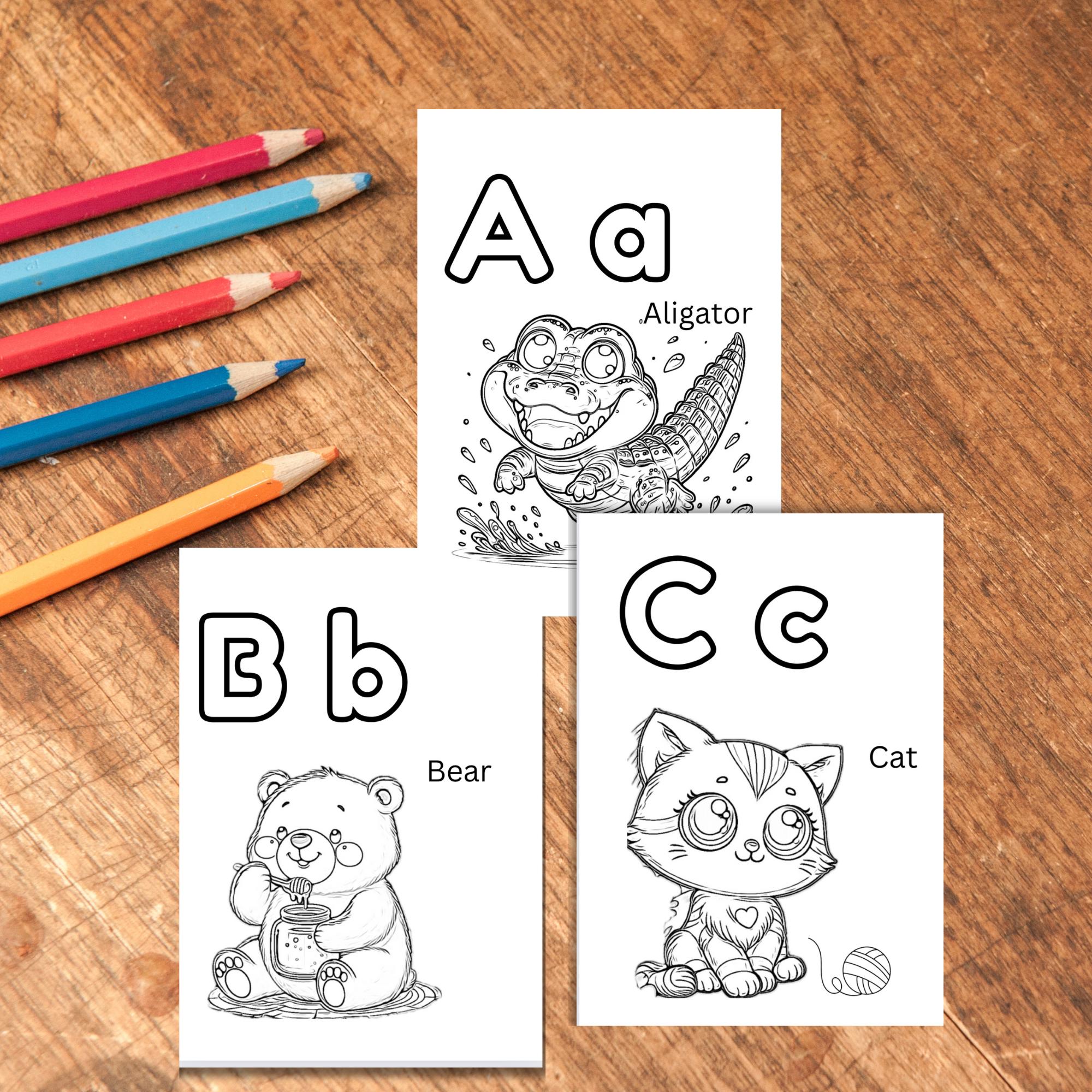 26 Alphabet Animals Coloring Pages | ABC Animals Digital Coloring Book ...