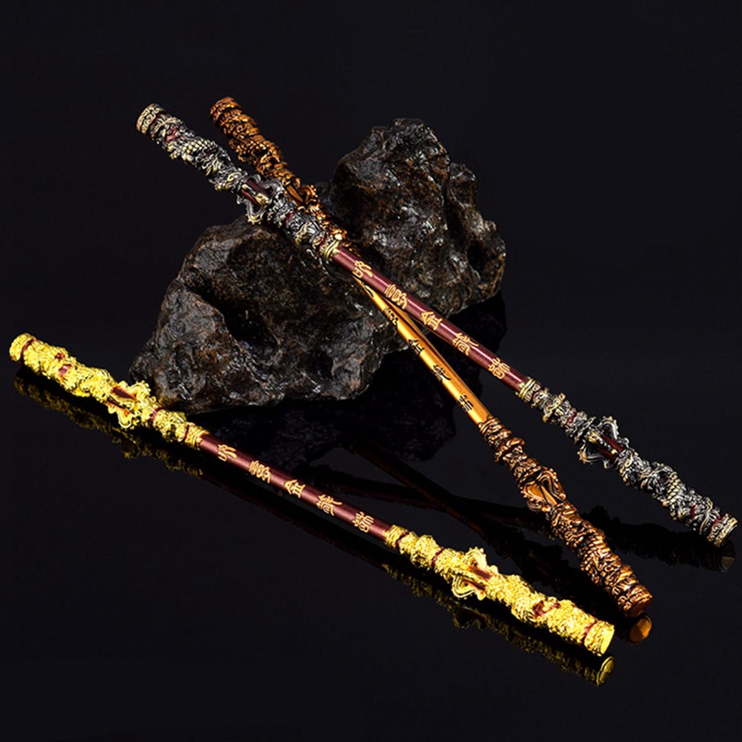 Black Myth Wukong 22CM/35CM Sun Wukong Ruyi Jingu Bang Metal Craft Ornament Model, Metal Art ...