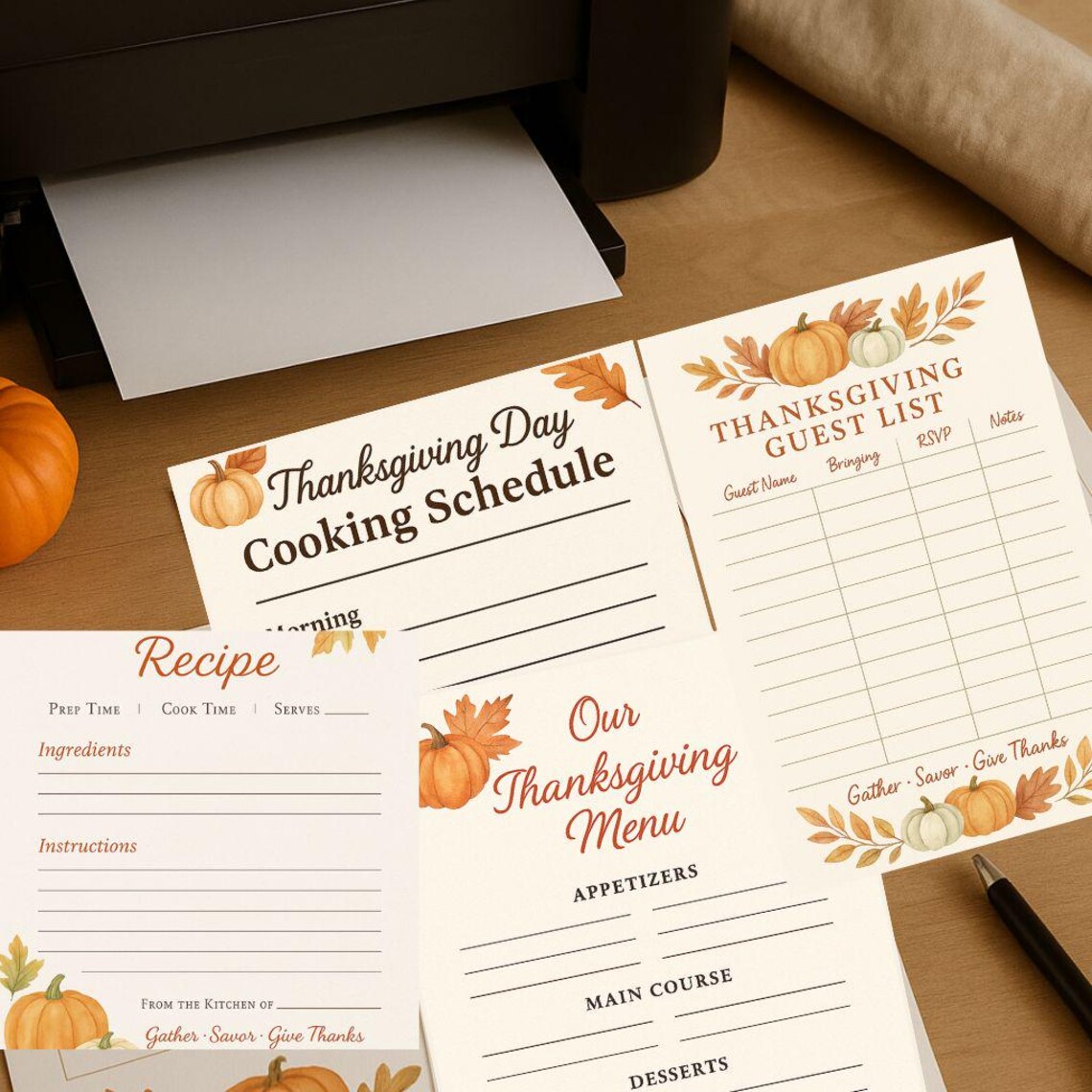 Thanksgiving Planner Bundle | 16 Printable Prep Kit | Meal Planner ...