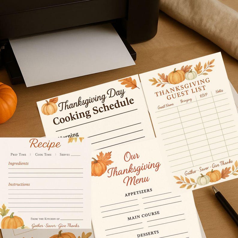 Thanksgiving Planner Bundle | 16 Printable Prep Kit | Meal Planner ...