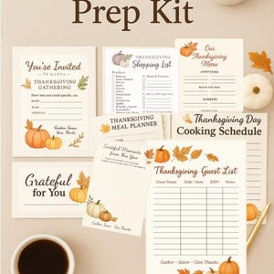 Thanksgiving Planner Bundle | 16 Printable Prep Kit | Meal Planner ...
