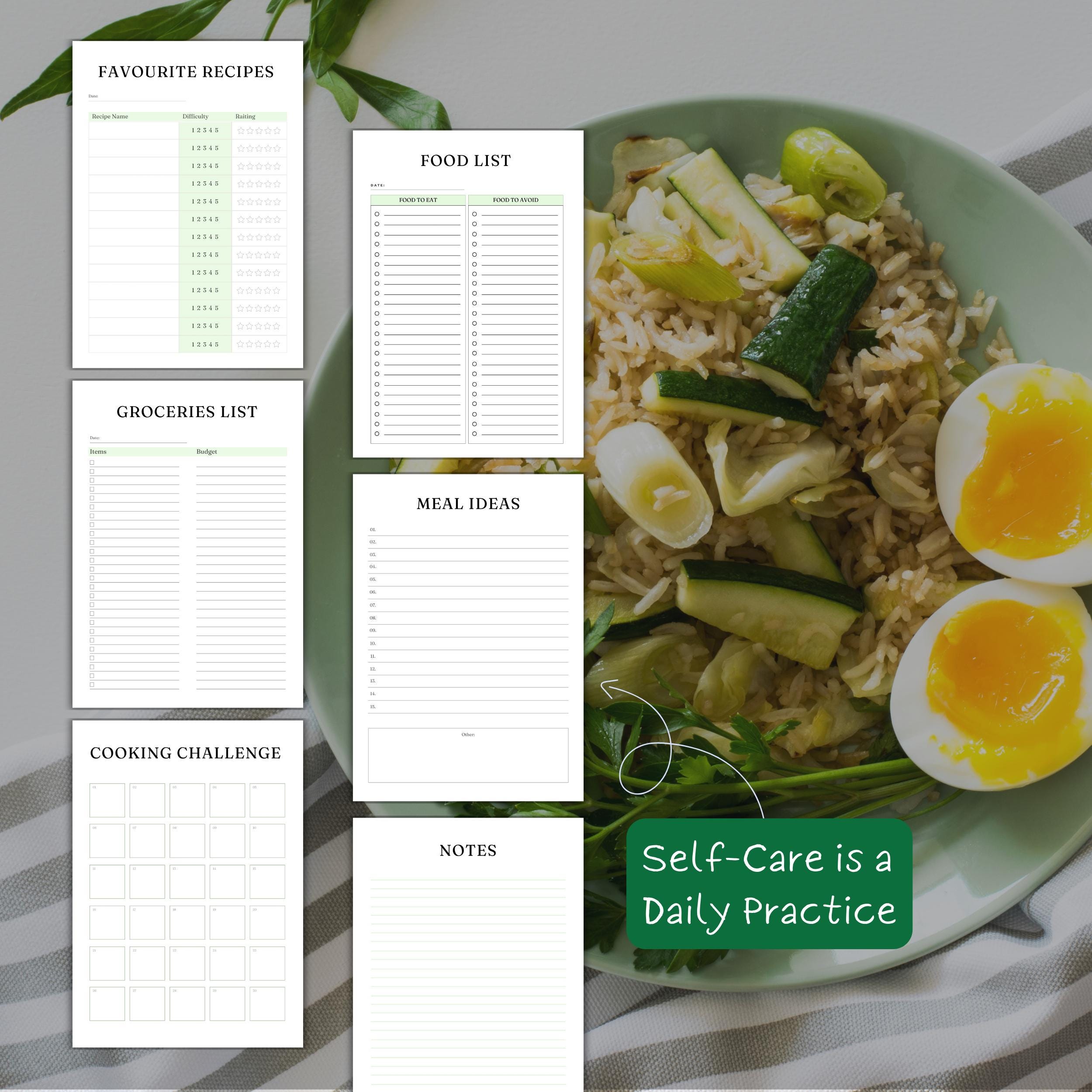 Weekly Meal Planner Printable, Grocery List Pdf, Daily Menu Planner ...