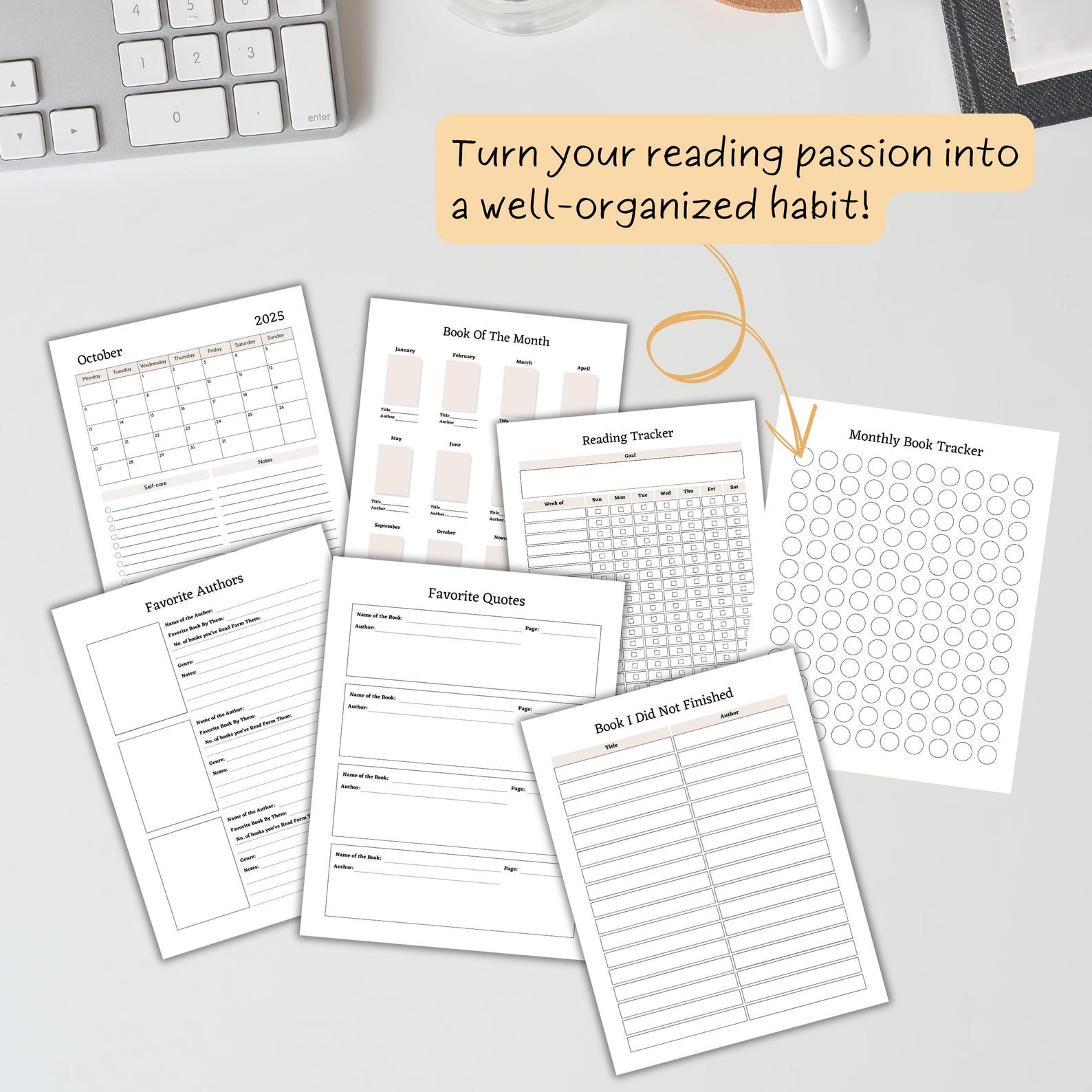 2025 Reading Planner Journal Printable, Printable Book Tracker ...