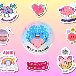 Printable ADHD Sticker Pack, 99 ADHD Digital Stickers, ADHD Planner ...