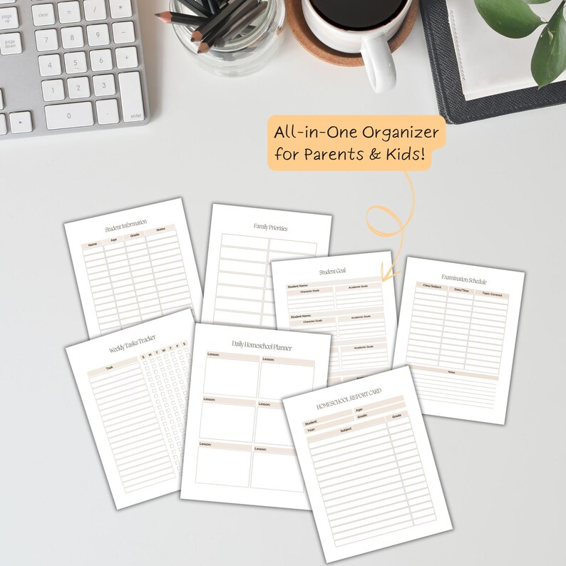 Homeschool Planner 2025: Comprehensive Organizer, Coral Sunset (digital ...