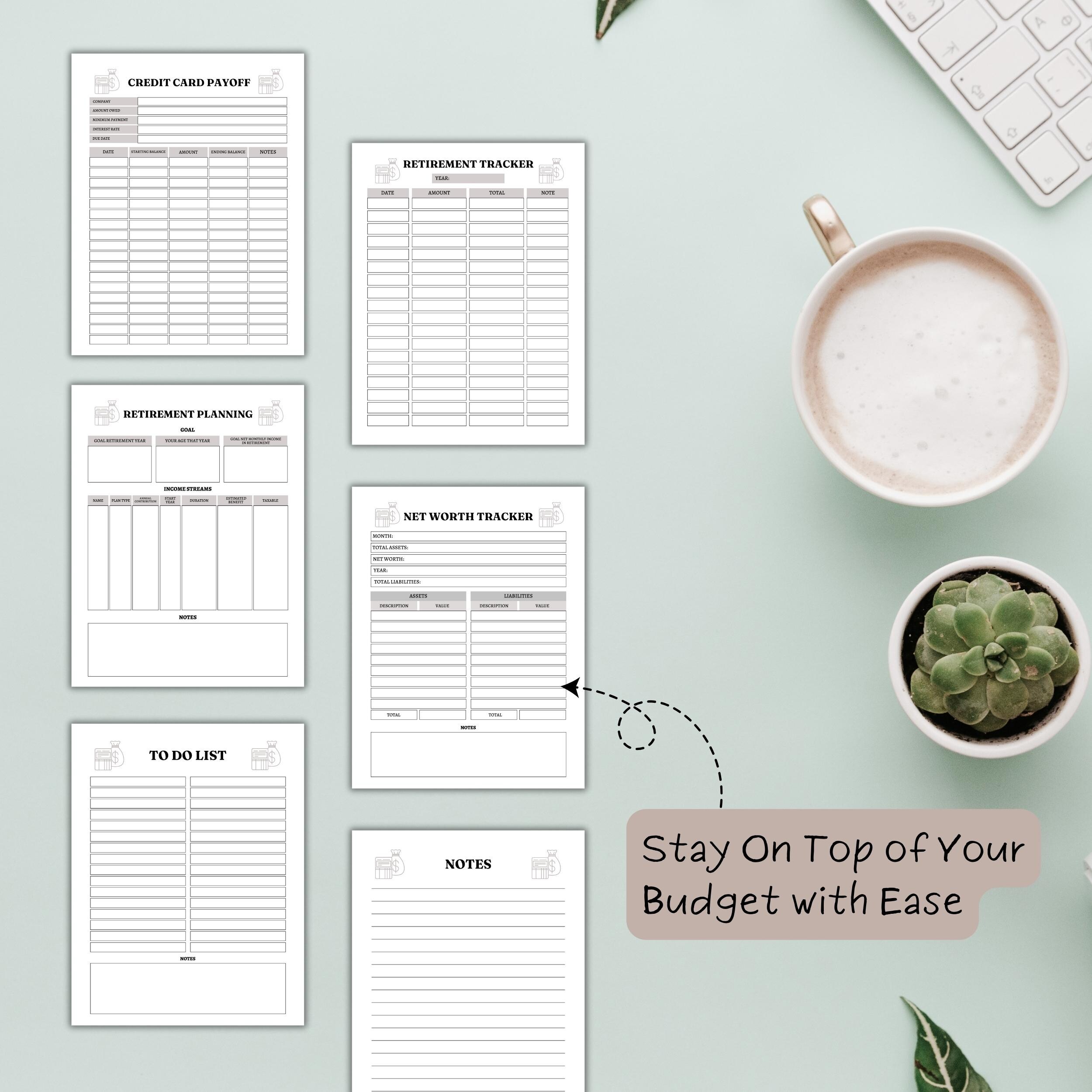Budget Tracker Printable Planner: Emergency Fund, Retirement Planning ...