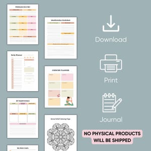 Mental Health Planner Printable, Calm Your Mind Journal, Mindfulness ...