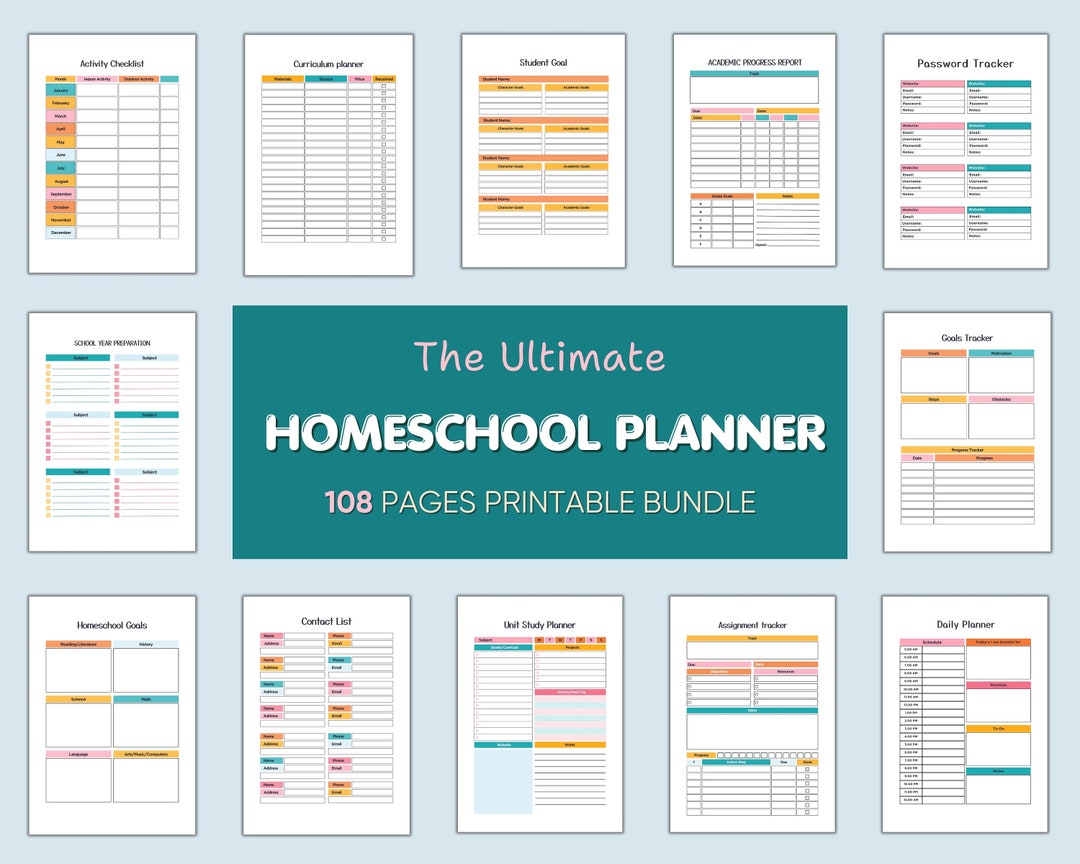 2024-2025 Home School Comprehensive Homeschool Organizer Homeschool ...